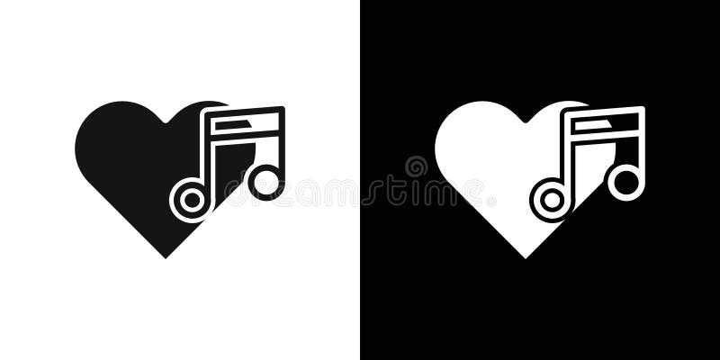 Heard Heart Note Icon Logo Set Vector Stock Vector - Illustration of ...