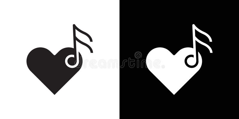 Heard Heart Note Icon Vector Flat Thin Line Illustration Stock ...