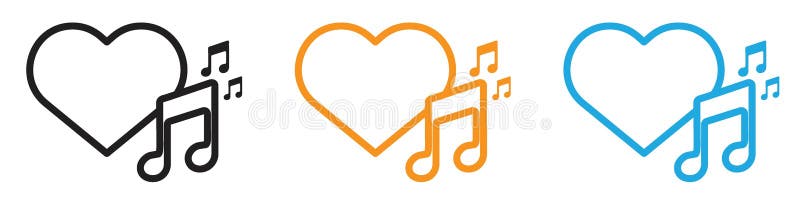 Heard Heart Note Icon Vector Logo Set Collection for Web App Ui Stock ...