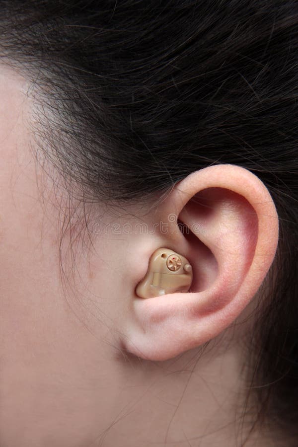 Close-up of a Man Ear with a Hearing Aid Stock Photo - Image of ...