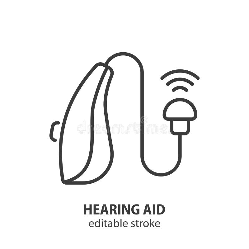Hearing Aid Line Icon. Ear Aid Vector Symbol Stock Vector ...