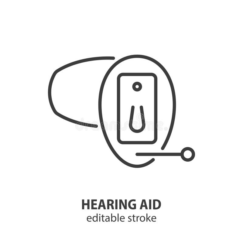 Hearing Aid Line Icon. Ear Aid Vector Symbol Stock Vector ...