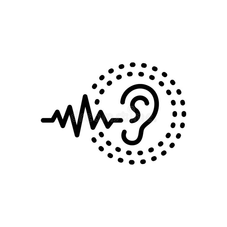 Black Line Icon for Hearing Content, Hearing and Volume Stock Vector ...