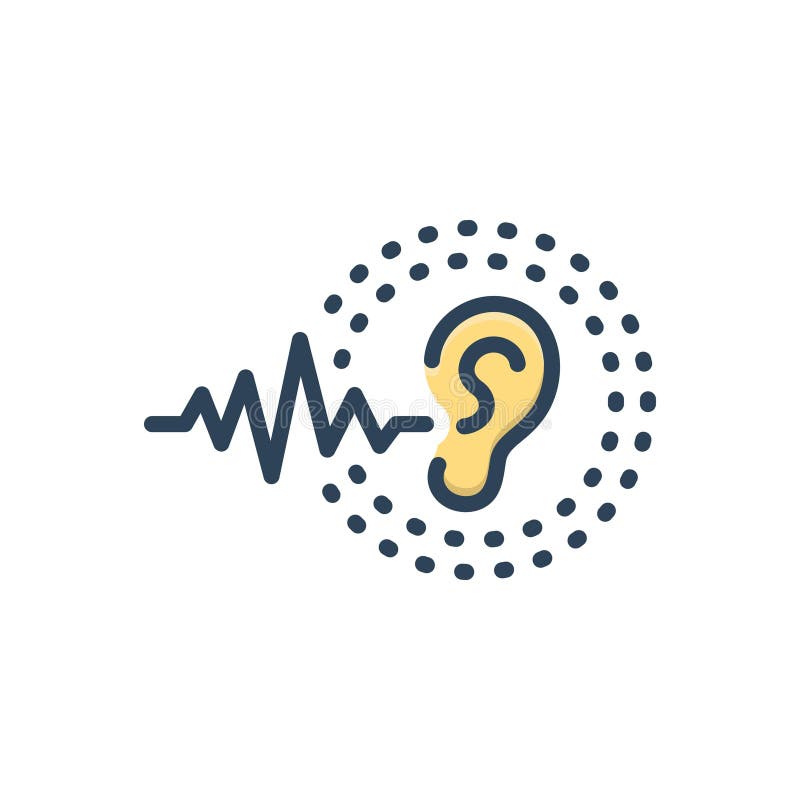 Color Illustration Icon for Hearing Content, Hearing and Sound Stock ...
