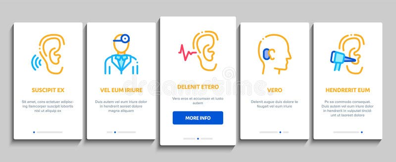 Hearing Human Sense Onboarding Elements Icons Set Vector Stock Vector ... Hearing Human Sense Onboarding Elements Icons Set Vector Stock Vector ...