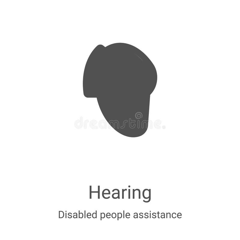 Hearing Icon Vector from Disabled People Assistance Collection. Thin ...