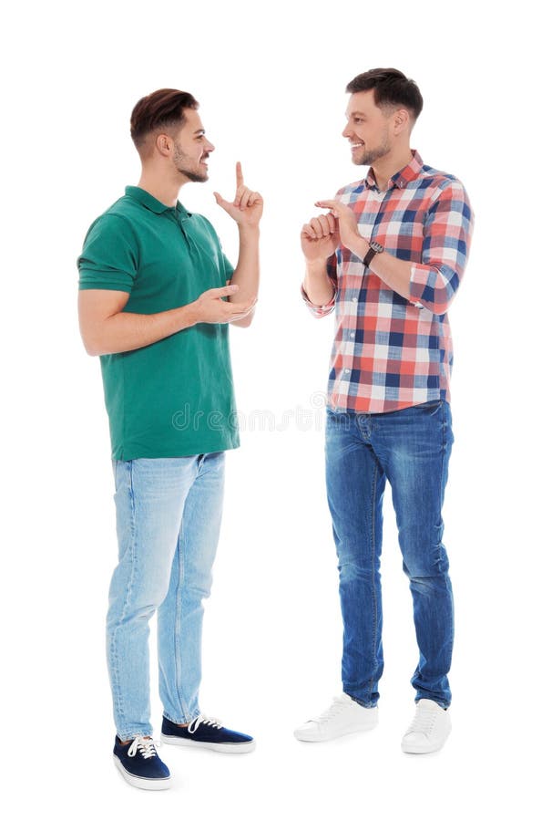 Hearing Impaired Friends Using Sign Language for Communication Stock ...