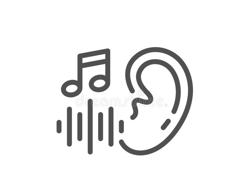 Hearing Line Icon. Audio Message Sign. Vector Stock Vector ...