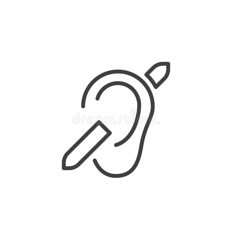 Ear Hearing Aid line icon stock vector. Illustration of vector - 156450984