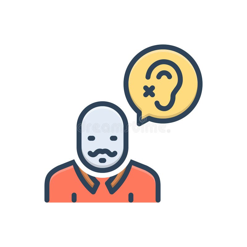 Color Illustration Icon for Hearing Loss, Hearing and Deaf Stock Vector ...