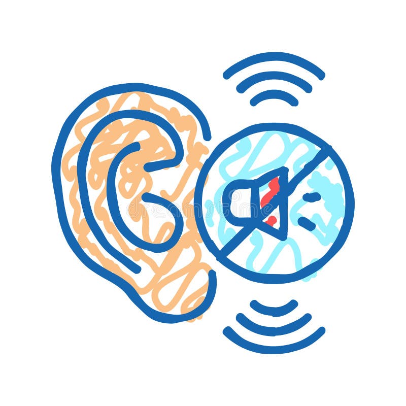 Hearing Loss Icon Doodle Illustration Stock Illustration - Illustration ...