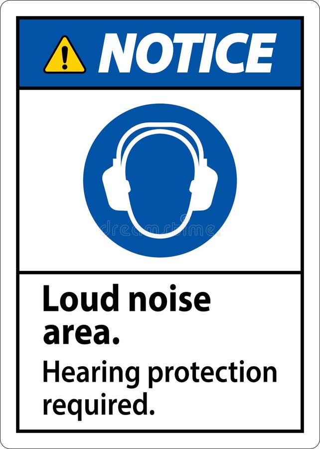 Hearing Protection Required Sign on White Background Stock Vector ...