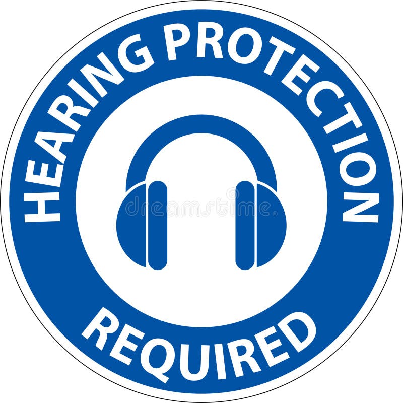 Hearing Protection Required Sign on White Background Stock Vector ...