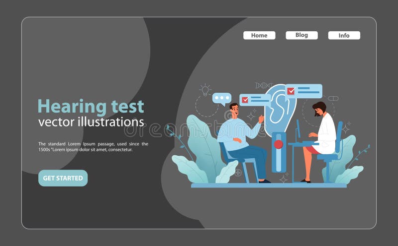 Hearing Test Procedure. Detailed Illustration Stock Vector ...