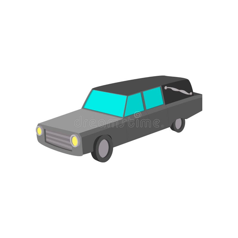 Hearse cartoon icon stock vector. Illustration of funereal - 79644044
