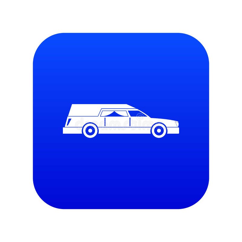 Hearse icon digital blue stock vector. Illustration of sign - 148973065