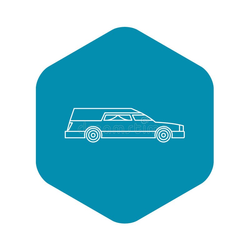 Hearse icon, outline style stock vector. Illustration of drive - 141782219