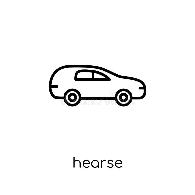 Hearse icon, outline style stock illustration. Illustration of ...
