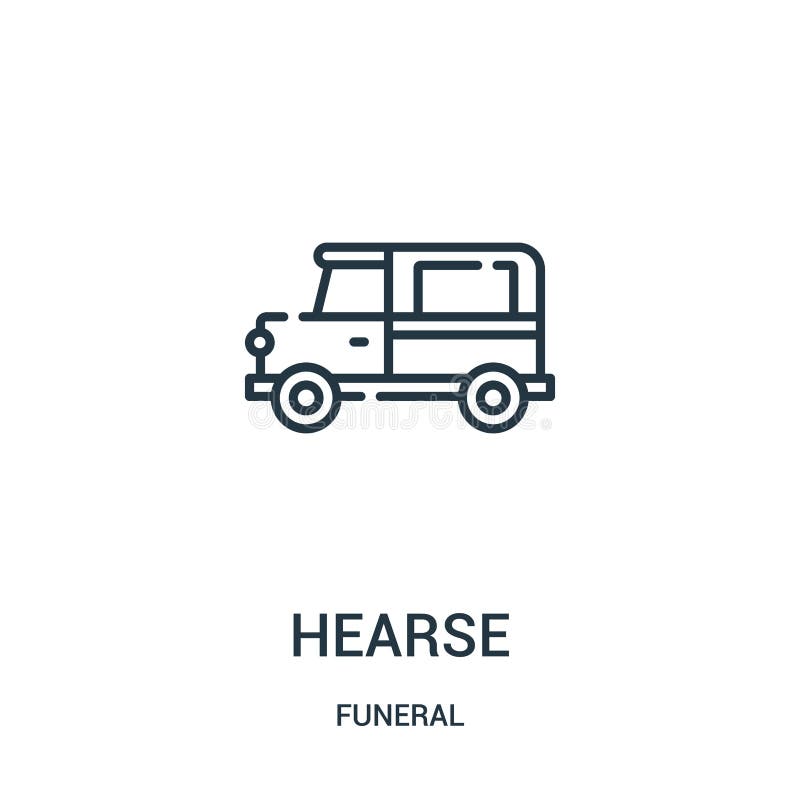Hearse icon, outline style stock illustration. Illustration of ...