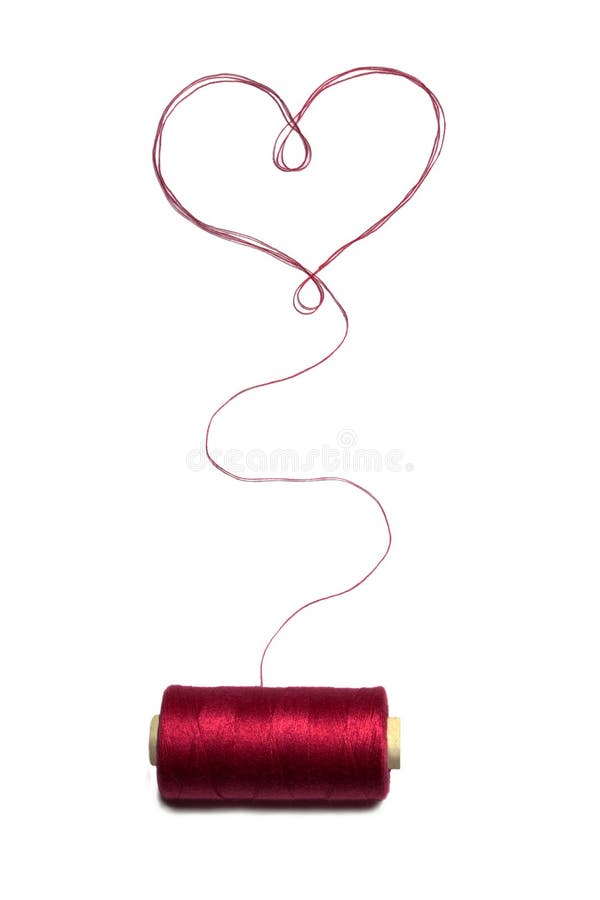 Heart made of red thread stock image. Image of line, filament - 13452247