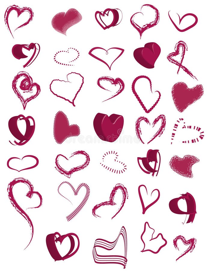 Assorted Hearts stock vector. Illustration of hand, pink - 7891443