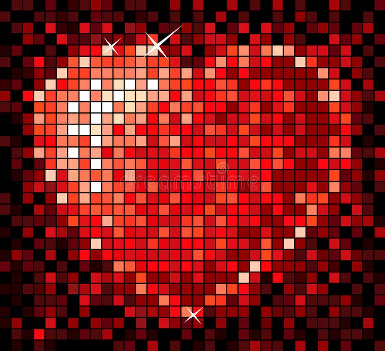 Pixelated Red Heart Stock Illustrations – 1,733 Pixelated Red Heart ...