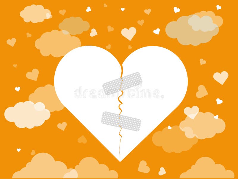 Broken Heart Connected with with a Sticky Patch. Stock Vector ...