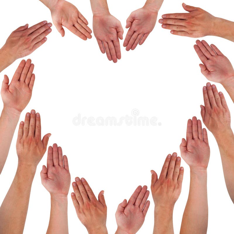 Multiracial Human Hands Making a Heart Shape Stock Image - Image of ...
