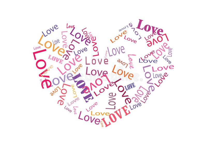 Heart with Words I Love You in Different Languages Stock Illustration ...