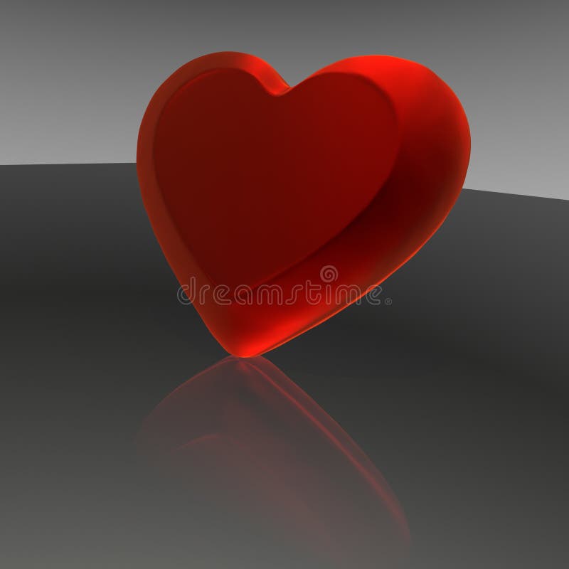 Heart Above the Inclined Mirror Stock Illustration - Illustration of ...