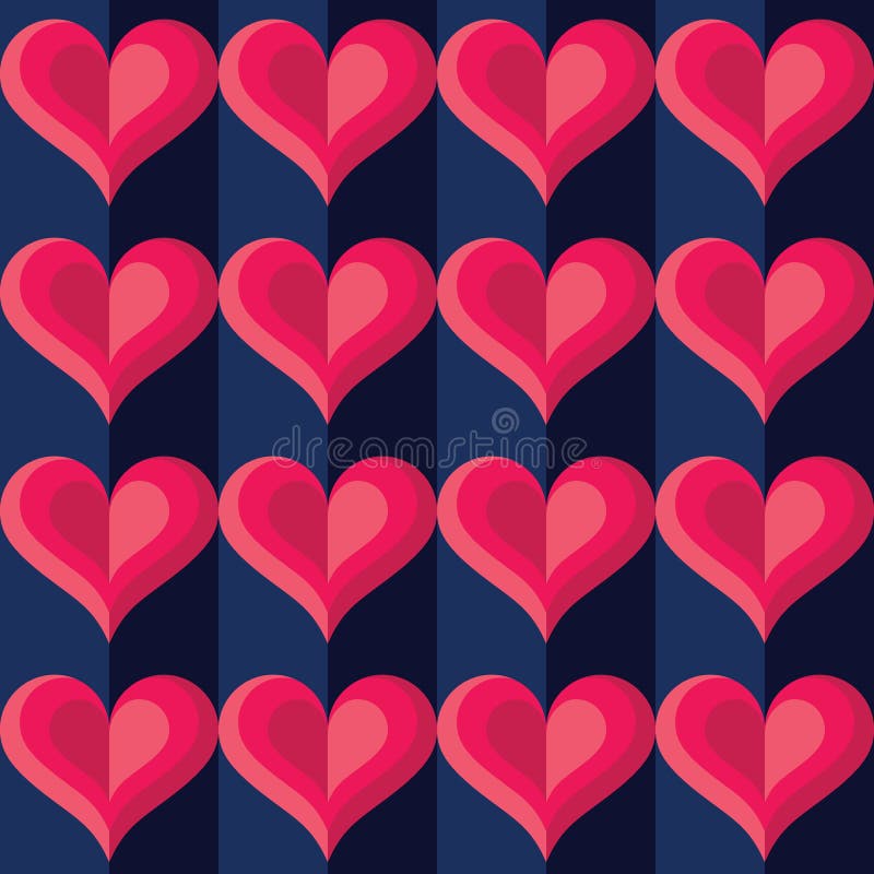 Heart Abstract Geometric Background Design. Valentine`s Day Seamless ...