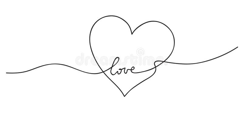 Heart. Abstract Love Symbol. Continuous Line Stock Vector ...