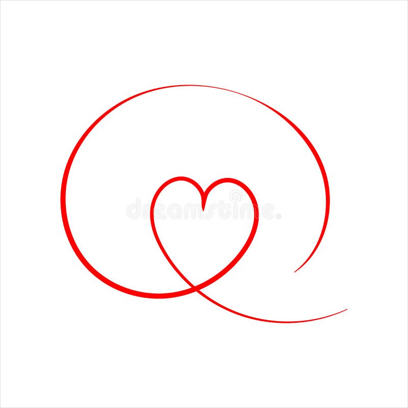Continuous One Line Drawing Of Heart Isolated On White Background
