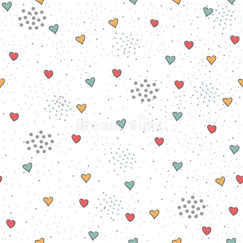 Heart Abstract Seamless Pattern. Modern Design Stock Illustration ...