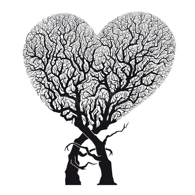 Heart with roots stock vector. Illustration of action - 36022092