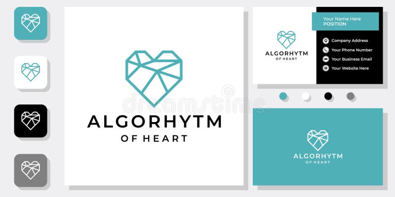 Heart algorhytm logo stock vector. Illustration of corporate - 233930816