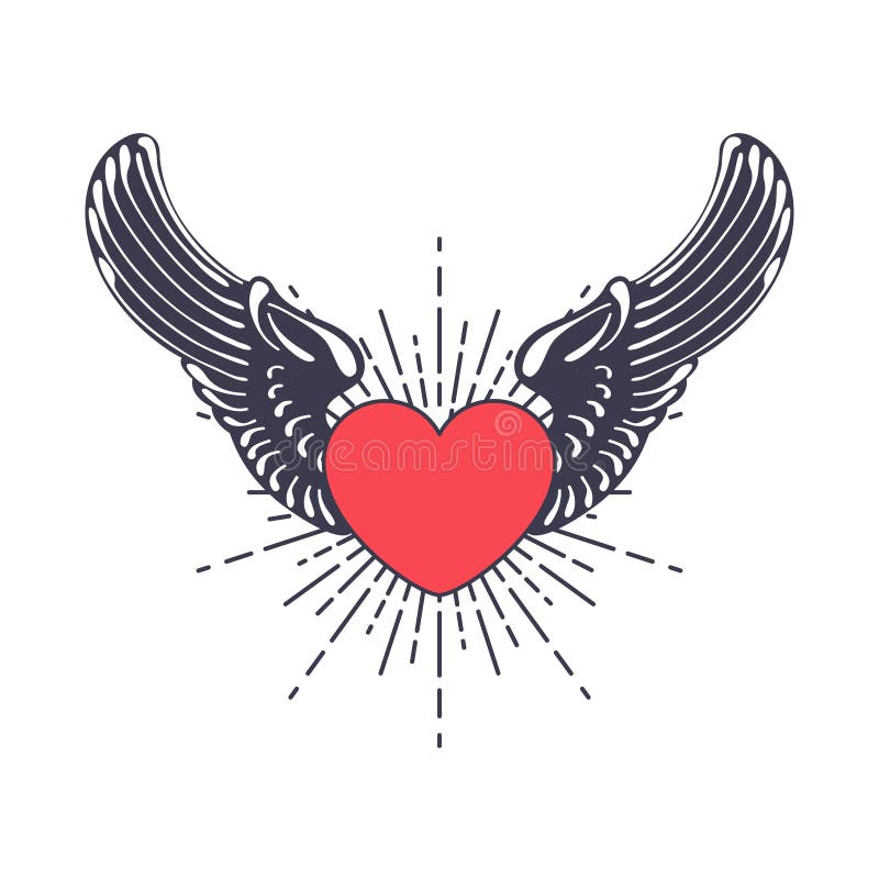 Heart Angel Design Elements Stock Vector - Illustration of faith ...