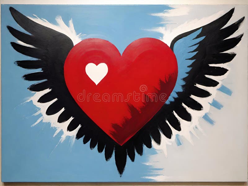 Heart of angel wings stock illustration. Illustration of holiday ...