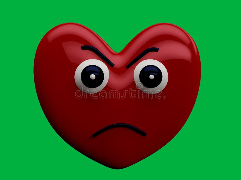 Angry heart stock vector. Illustration of cartoon, fateful - 22654976