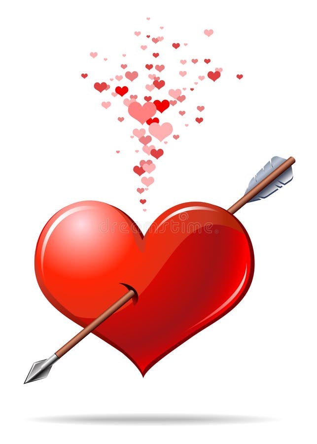 Heart with arrow stock illustration. Illustration of heart - 17150283