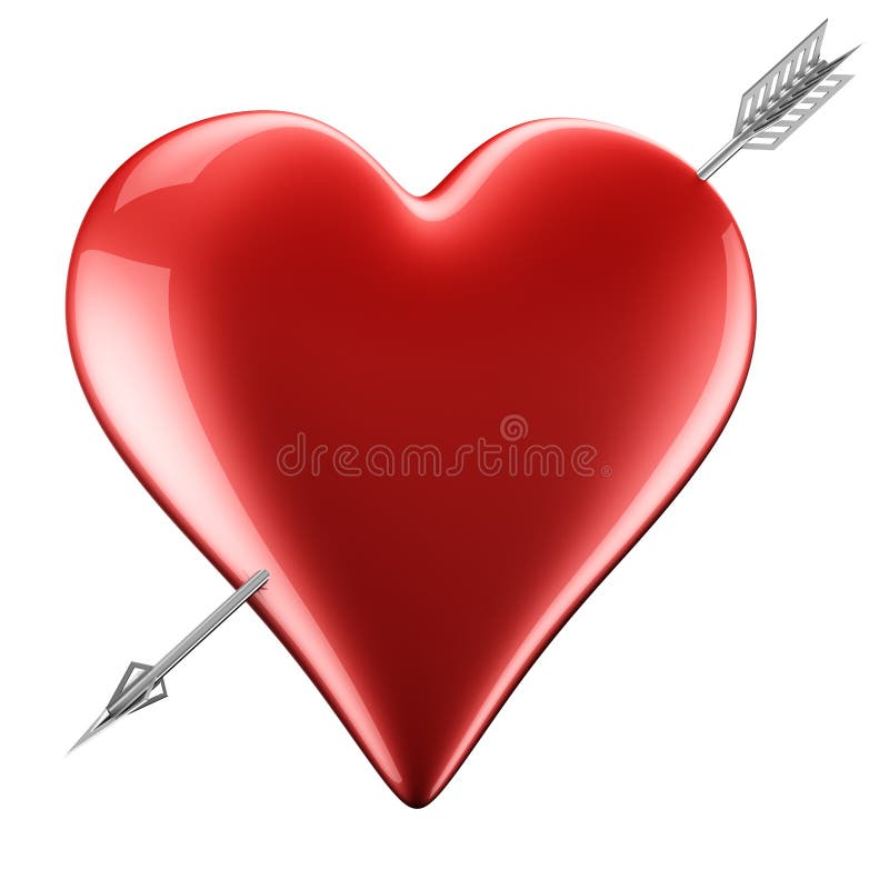 Heart with arrow stock illustration. Illustration of heart - 9830850