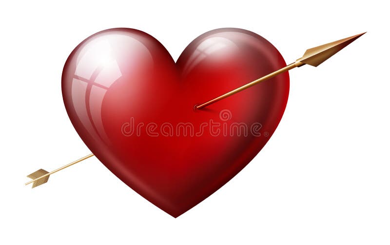 Heart with arrow stock illustration. Illustration of happy - 37761008