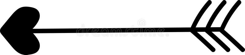 Heart Arrow Bold Outline stock illustration. Illustration of romantic ...