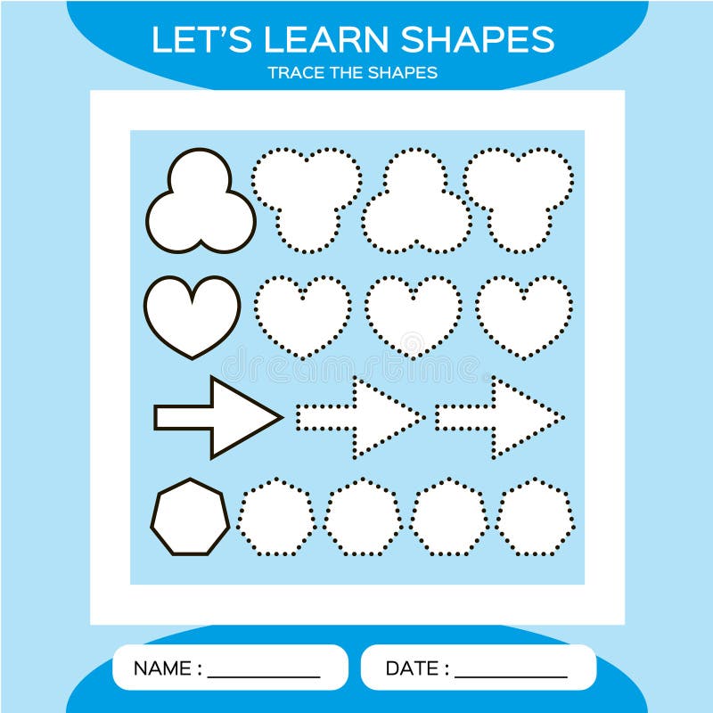 Basic Shapes Learning and Practice Math Visual Puzzle Stock Vector ...
