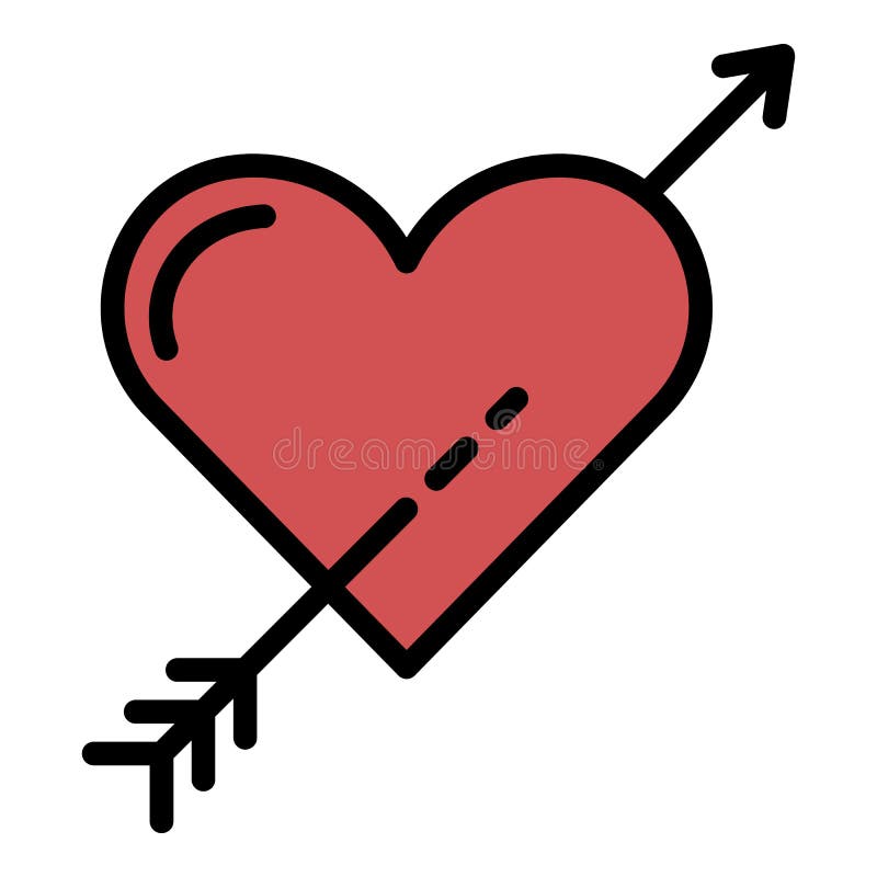 Heart Arrow Icon Color Outline Vector Stock Vector - Illustration of ...
