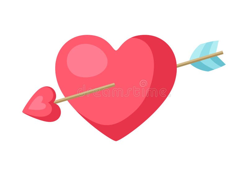 Cupid Bow And Arrow With Heart Stock Vector Illustration Of Isolated