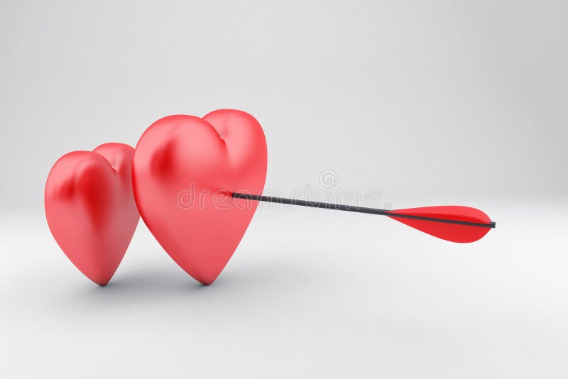 Heart with arrow stock illustration. Illustration of danger - 65710036