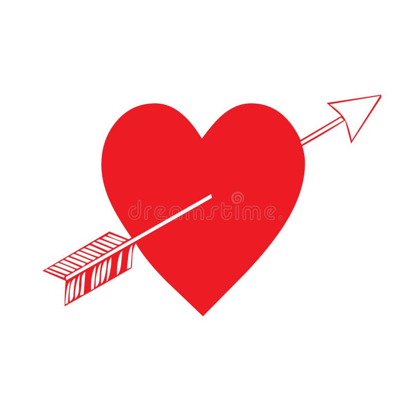 Heart with Arrow Shot through Icon Stock Vector - Illustration of break ...