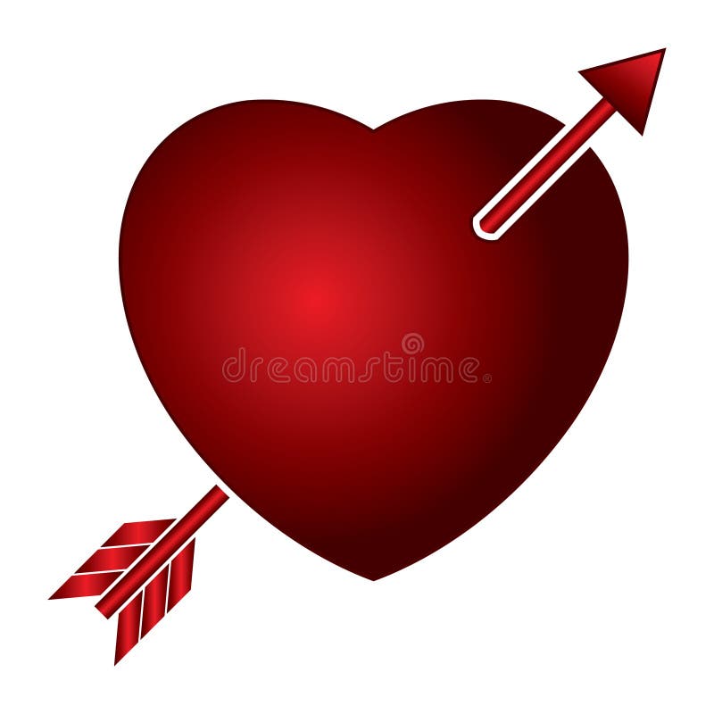 Heart with Arrow. Vector Illustration Decorative Design Stock Vector ...