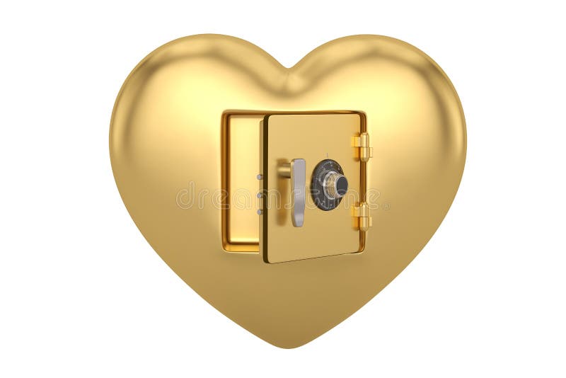 Heart As A Safe Isolated On White Background. 3D Illustration Stock ...